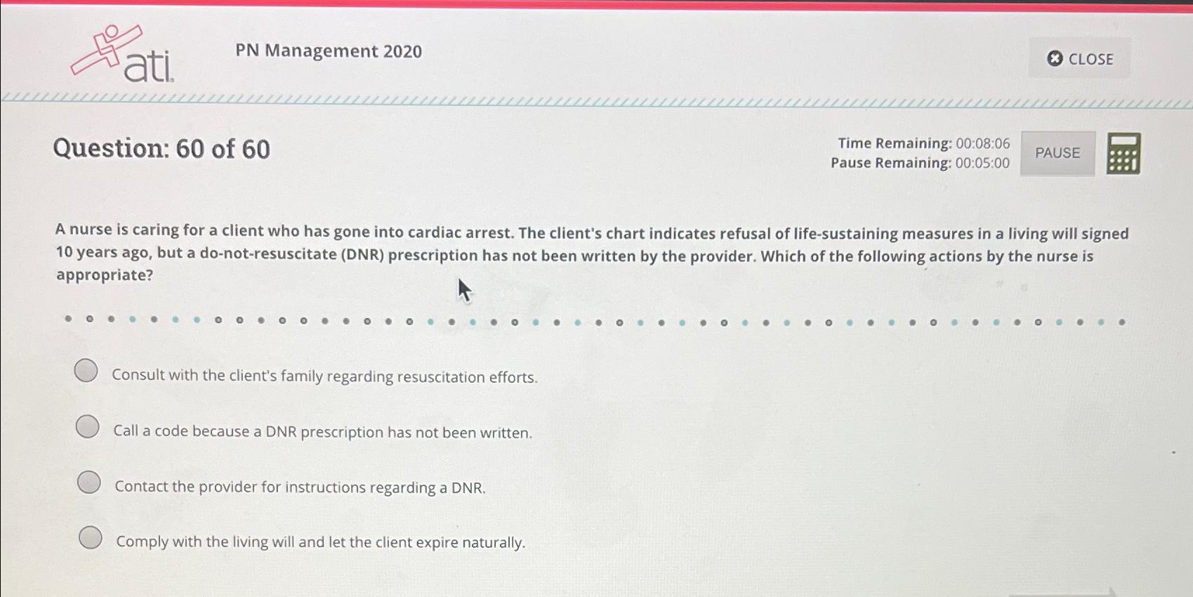 Solved PN Management 2020CLOSEQuestion: 60 ﻿of 60Time | Chegg.com