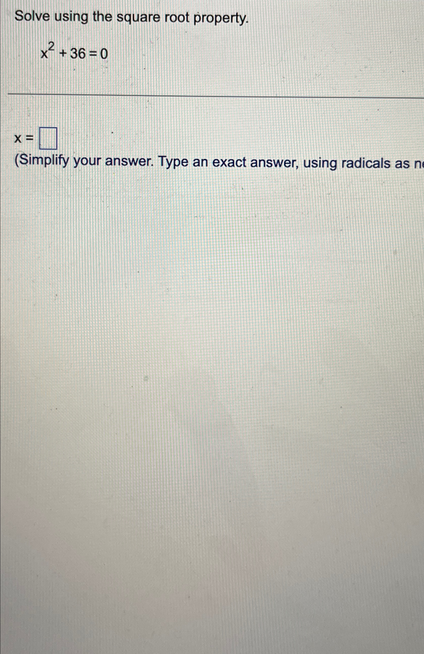 Solved Solve using the square root | Chegg.com