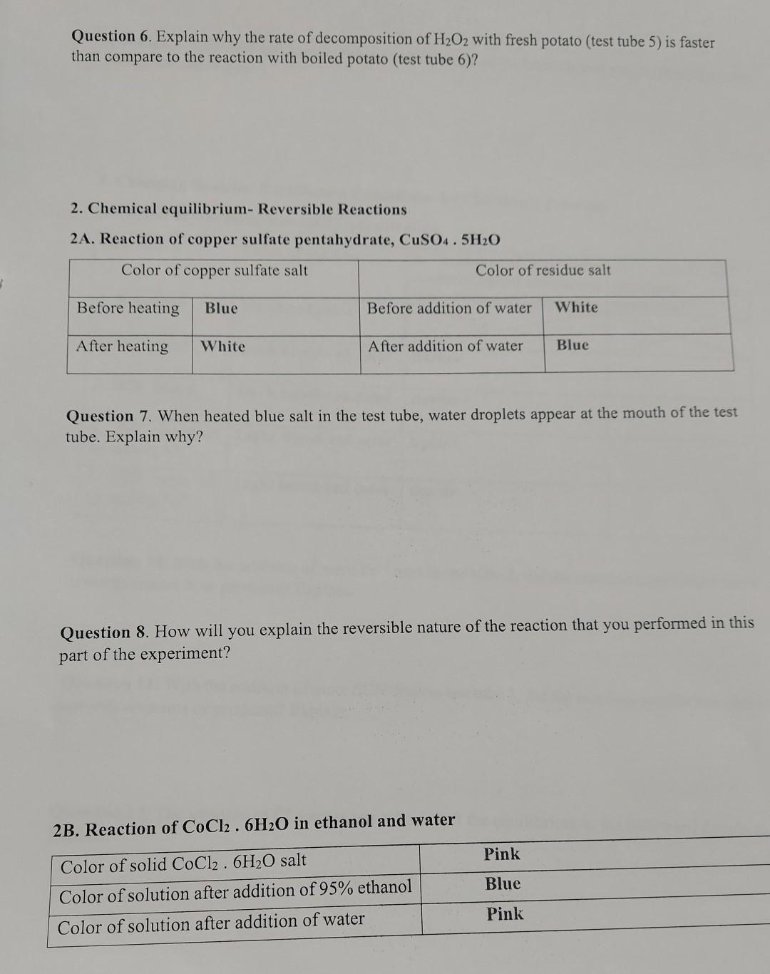 Solved Data Sheet Factors Affecting Reaction Rate, Chemical | Chegg.com