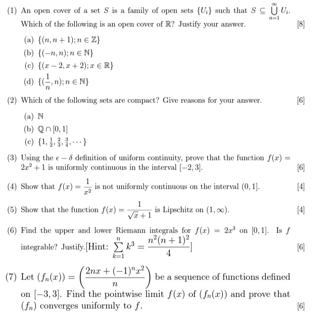 Solved (1) ﻿An open cover of a set S ﻿is a family of open | Chegg.com
