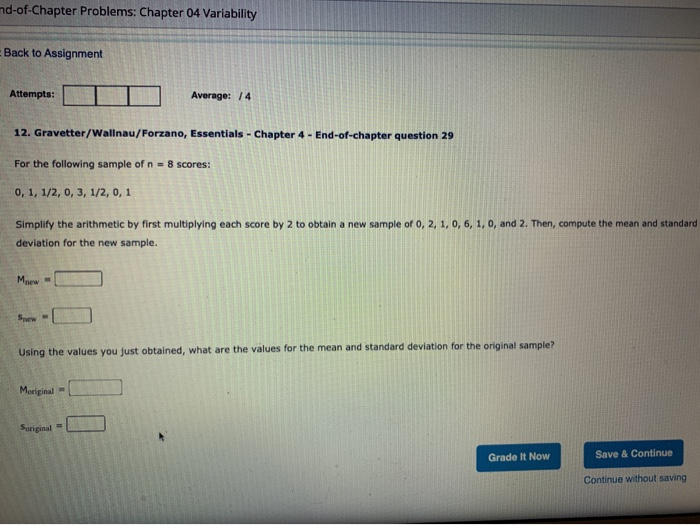 Solved nd-of-Chapter Problems: Chapter 04 Variability Back | Chegg.com