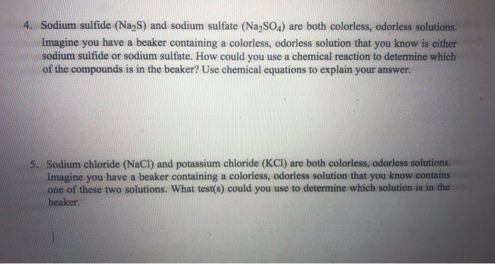Solved 4. Sodium sulfide (Na2S) and sodium sulfate (Na2SO4) | Chegg.com