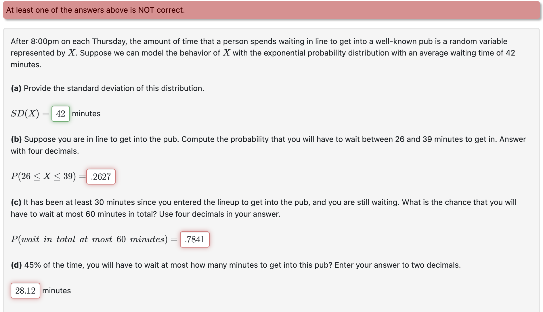 Solved After 8:00pm on each Thursday, the amount of time | Chegg.com