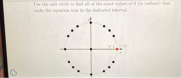 Solved Use the unit circle to find all of the exact values | Chegg.com