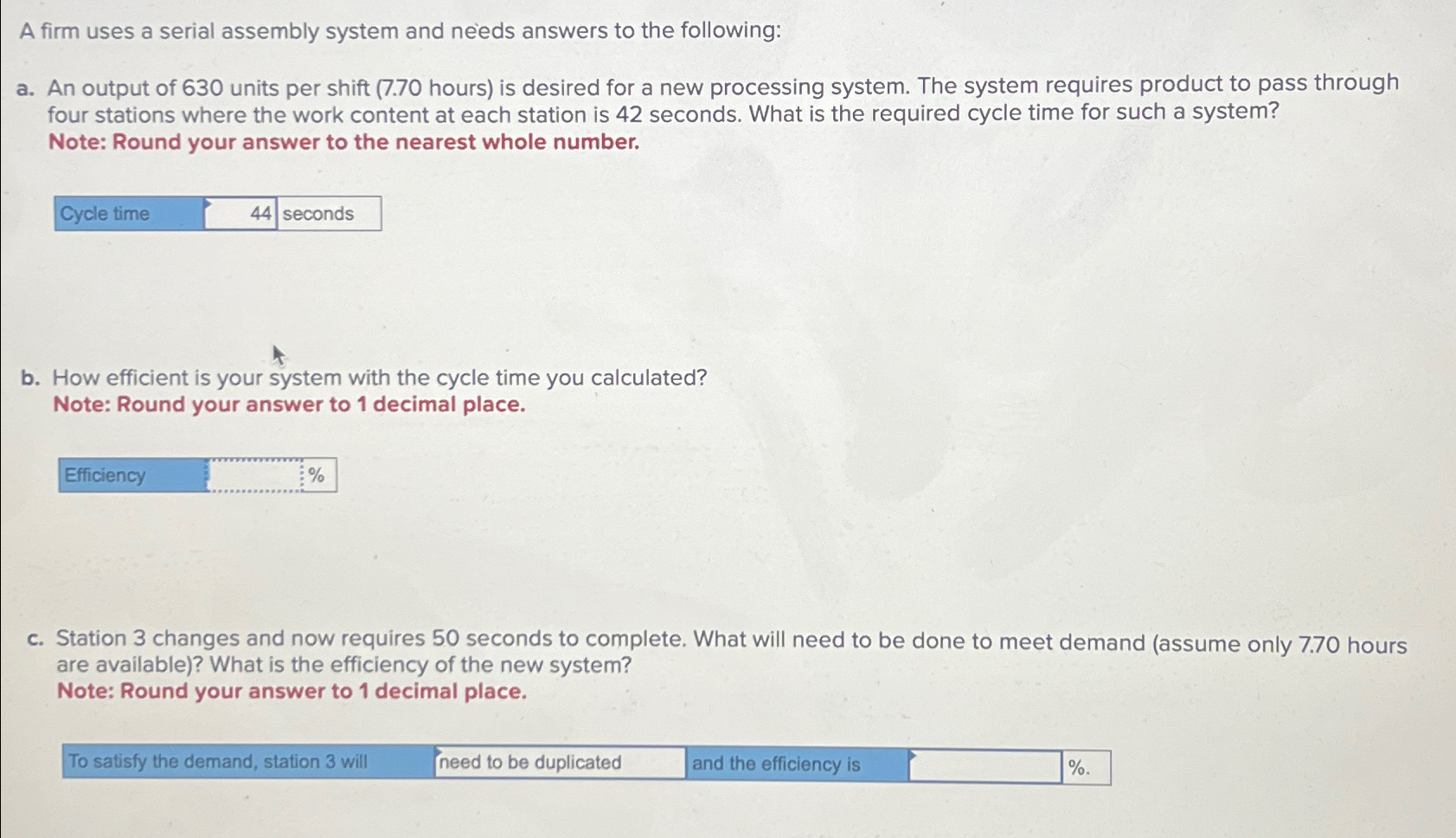 Solved A firm uses a serial assembly system and needs | Chegg.com
