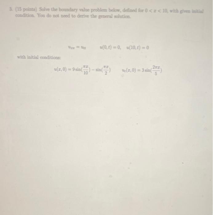 Solved 5. (15 points) Solve the boundary value problem | Chegg.com