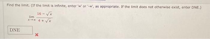 Solved Find the limit. (If the limit is infinite, enter ' ∞ | Chegg.com