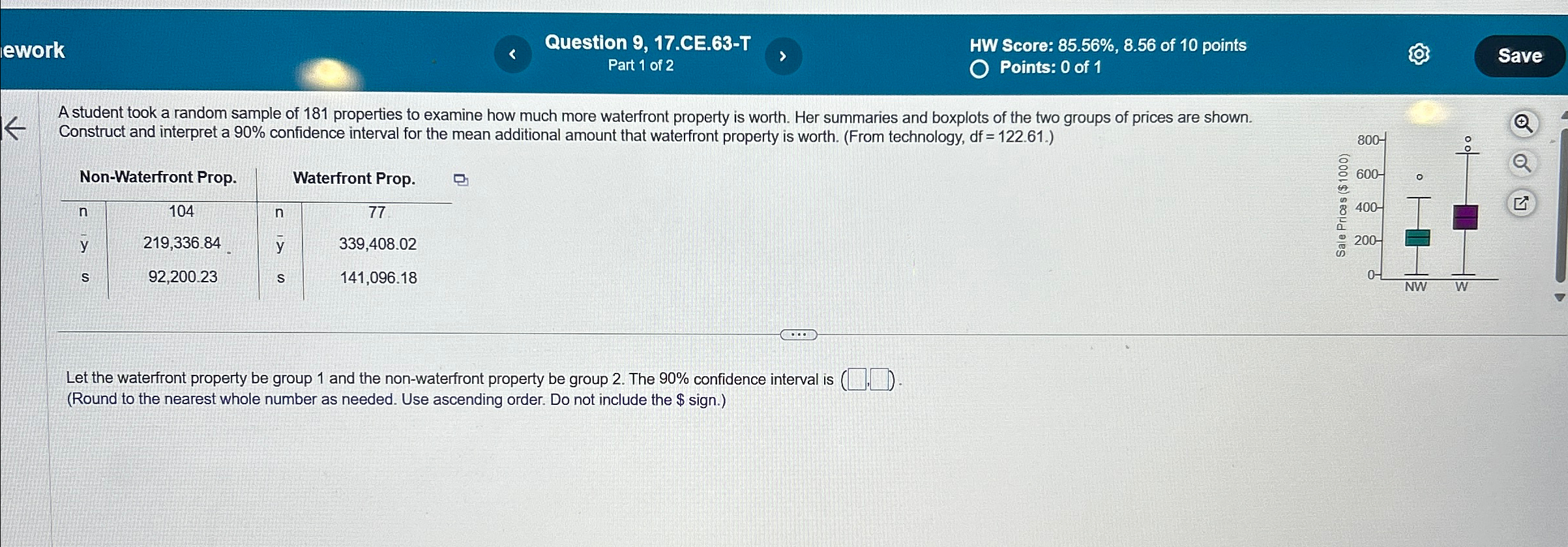 Solved eworkQuestion 9, 17.CE.63-TPart 1 ﻿of 2HW Score: | Chegg.com