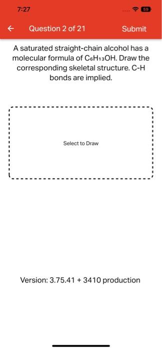 Solved A saturated straight-chain alcohol has a molecular | Chegg.com