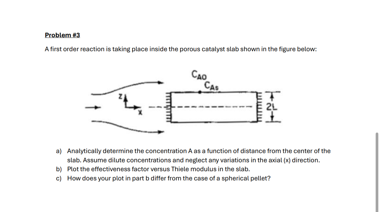 Solved Problem #3A first order reaction is taking place | Chegg.com