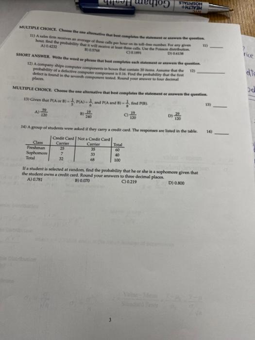 Solved 11) plack. MULTurLE CHO1Cz. Chense the one altrmative | Chegg.com