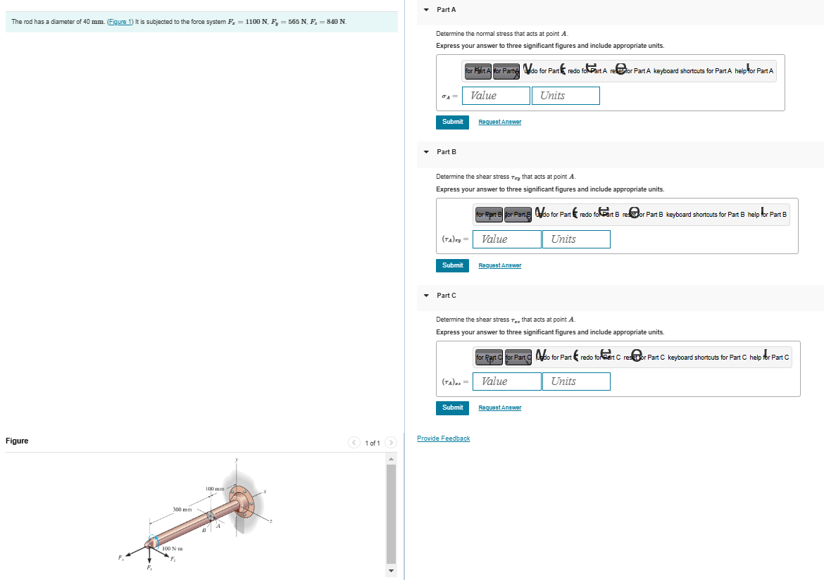 Solved The rod has a diameter of 40 mm . (Figure 1) It is | Chegg.com