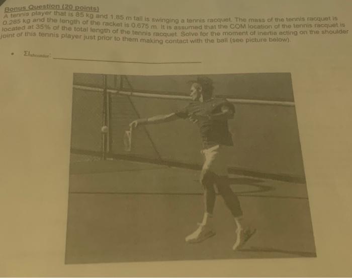 Solved Bonus Question ( 20 points) Ateonis. plaxer that is | Chegg.com