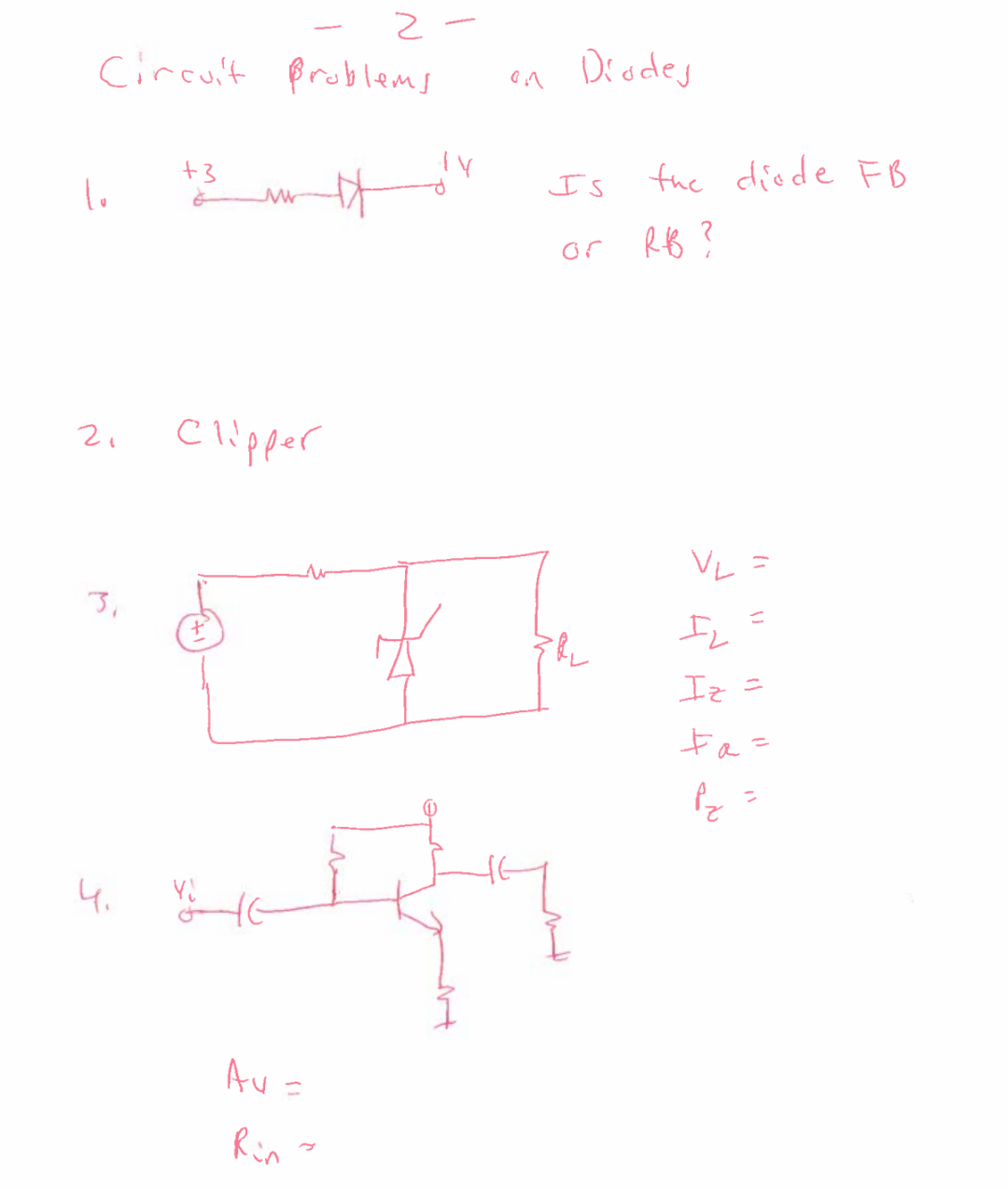 Solved 라 Circuit problems on Diodes t3 ly V "| the diode FB | Chegg.com