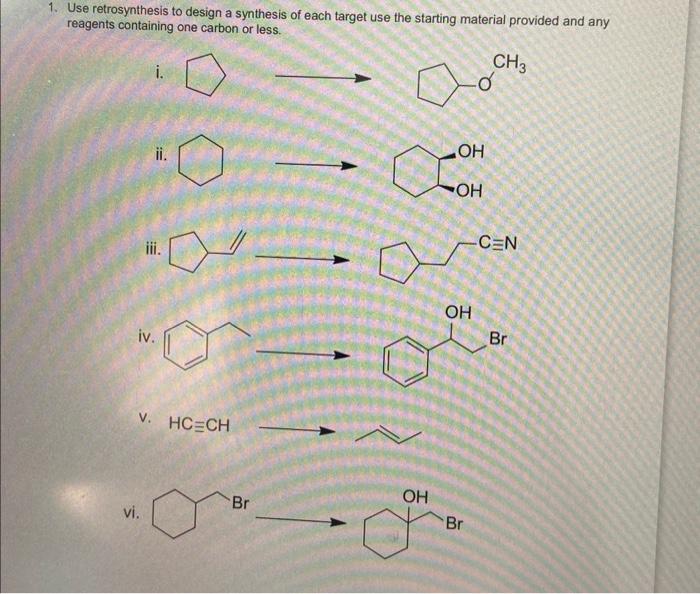 Solved Use retrosynthesis to design a synthesis of each | Chegg.com