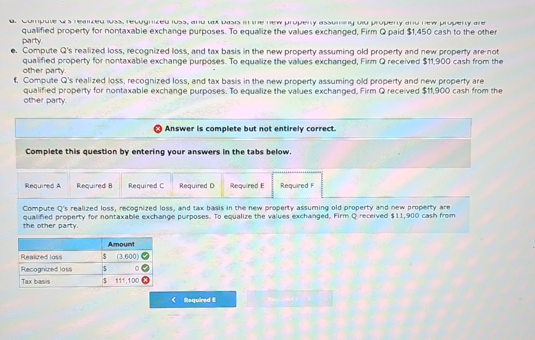 Solved Firm Q exchanged old property with an $107,500 tax | Chegg.com