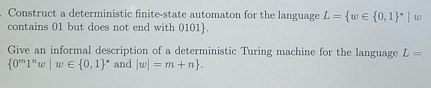 0,1}* W - Construct a deterministic finite-state | Chegg.com