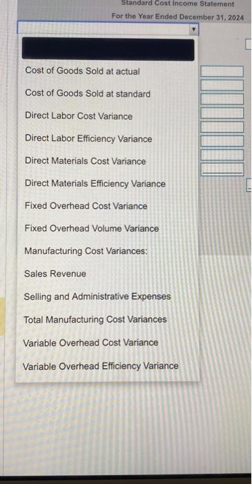 Solved Use the following information to prepare a standard | Chegg.com