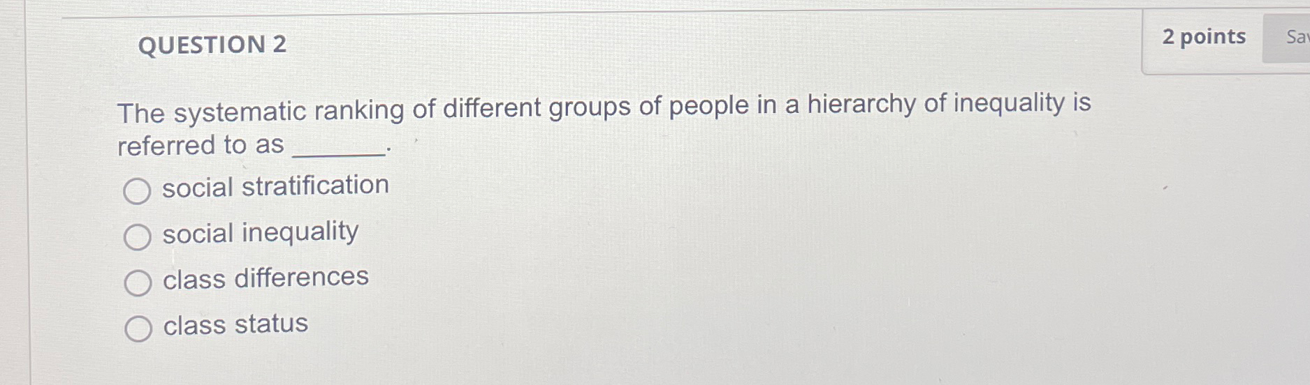 Solved QUESTION 22 ﻿pointsThe systematic ranking of | Chegg.com
