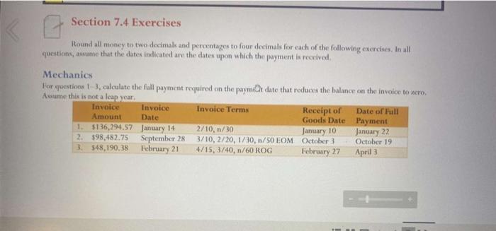 Solved Section 7.4 Exercises Round all money to two decimals | Chegg.com