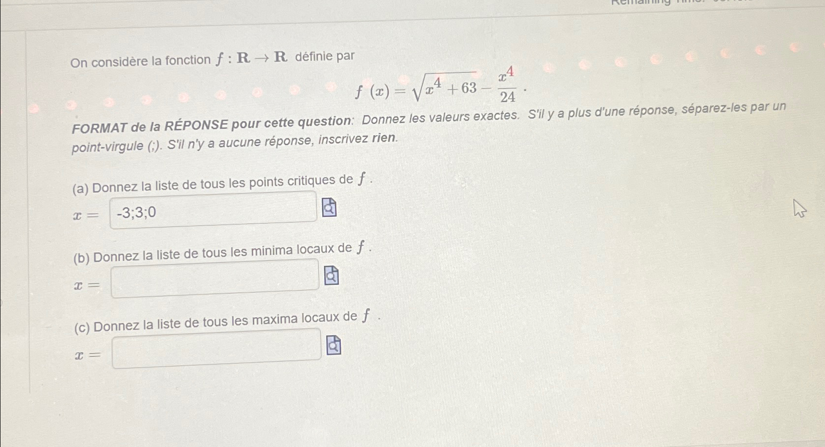 Solved On considère la fonction f:R→R ﻿définie | Chegg.com