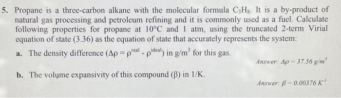 Solved Propane is a three-carbon alkane with the molecular | Chegg.com