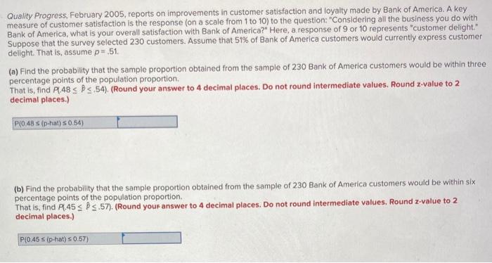 Solved Quality Progress, February 2005 , reports on | Chegg.com