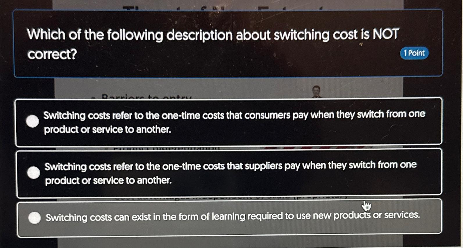 Solved Which of the following description about switching | Chegg.com