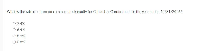 Solved What is ﻿the rate of ﻿return on ﻿common stock equity | Chegg.com