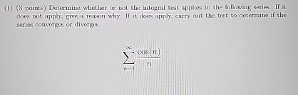 Solved (1) (3 ﻿points) ﻿Determine whether or not the | Chegg.com
