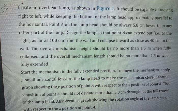 Create an overhead lamp, as shown in Figure.1. It | Chegg.com
