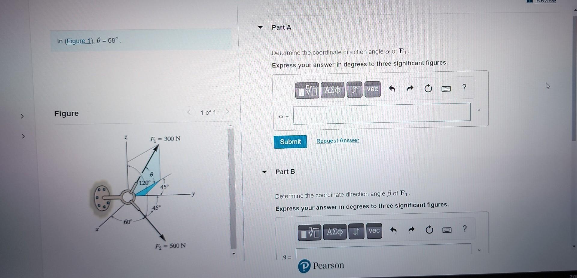 Solved θ 68∘ Determine The Coordinate Direction Angle α Of