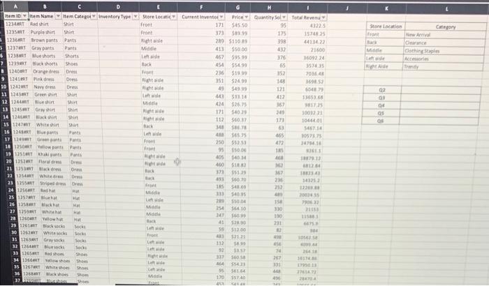 Solved Inventory Worksheet 1) Use an INDEX MATCH function to | Chegg.com