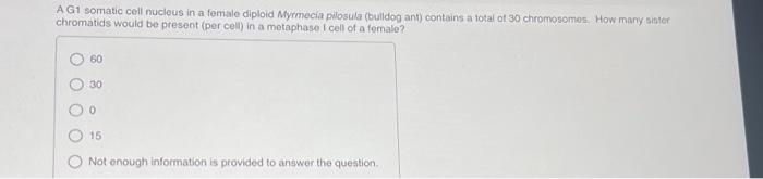Solved A G1 somatic cell nucleus in a female diploid | Chegg.com