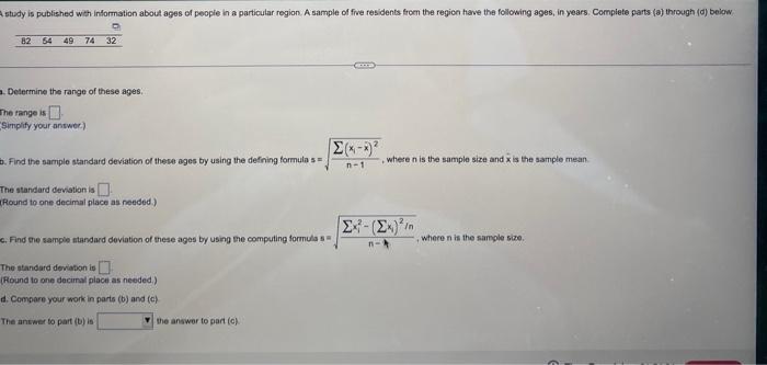 Solved A study is published with information about ages of | Chegg.com