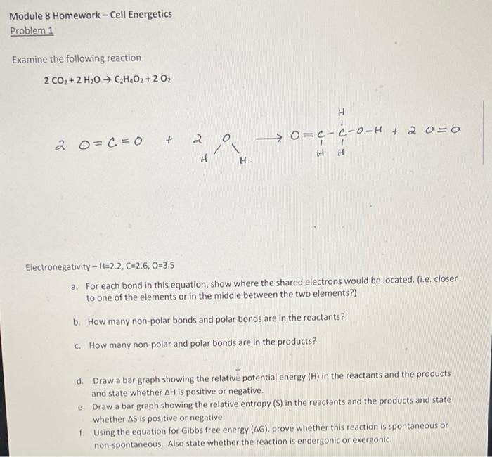 Solved Module 8 Homework - Cell Energetics Problem 1 Examine | Chegg.com