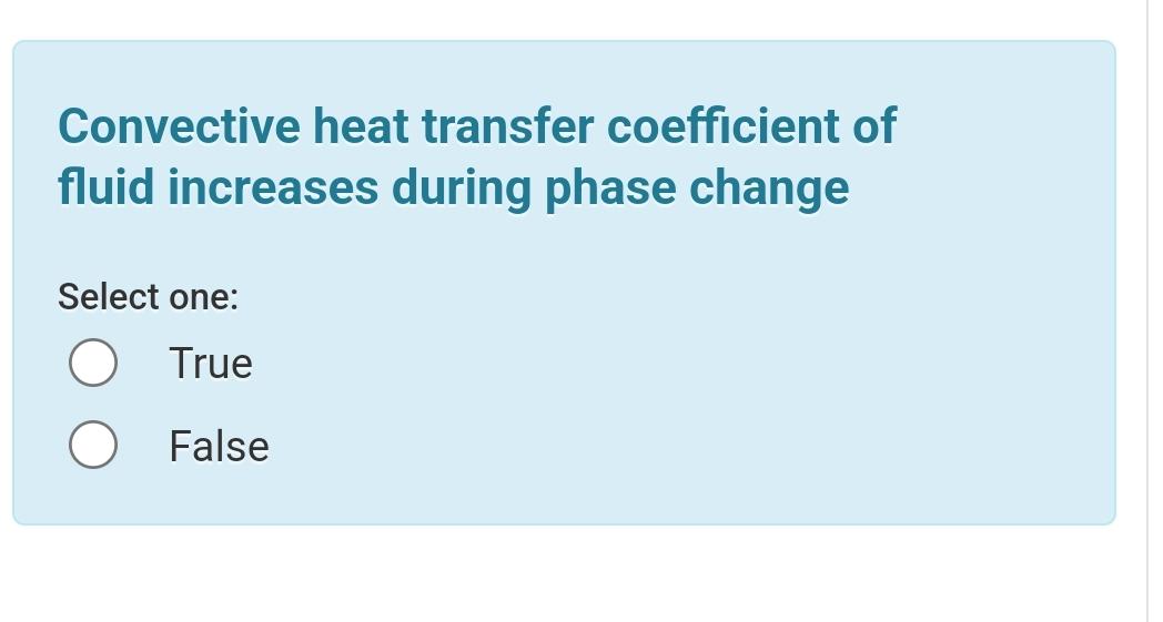 Solved Convective heat transfer coefficient of fluid | Chegg.com