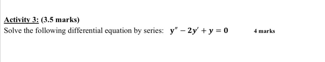 Solved Activity 3: (3.5 ﻿marks)Solve the following | Chegg.com