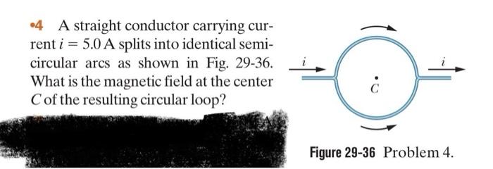 Solved -4 A straight conductor carrying current i=5.0 A | Chegg.com