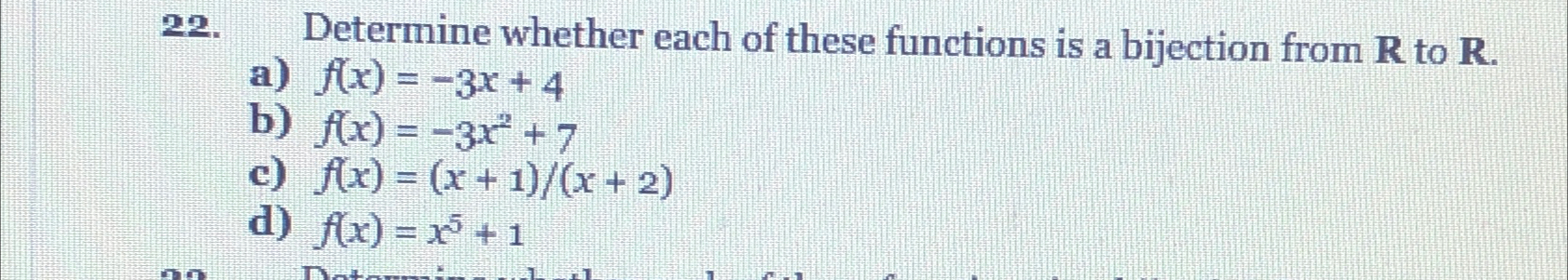 Solved Determine whether each of these functions is a | Chegg.com