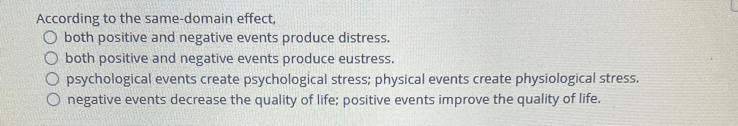 Solved According to the same-domain effect,both positive and | Chegg.com