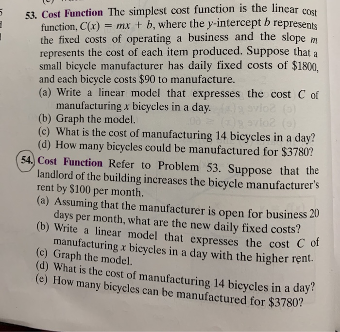 Solved 53 Cost Function The Simplest Cost Function Is The