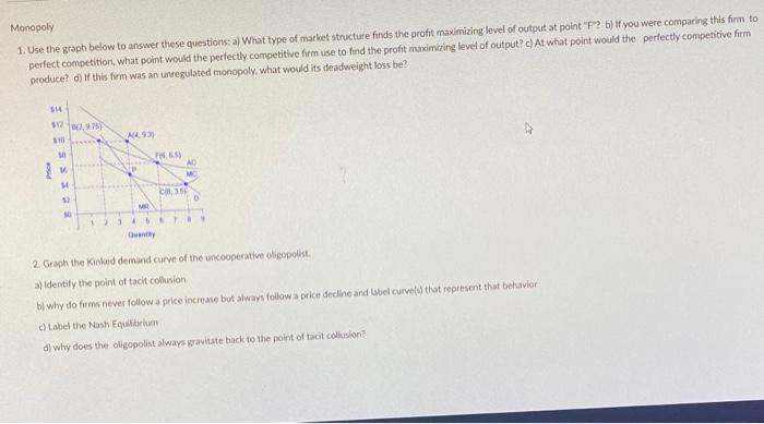 1. Use the graph below to answer these questions: a) | Chegg.com