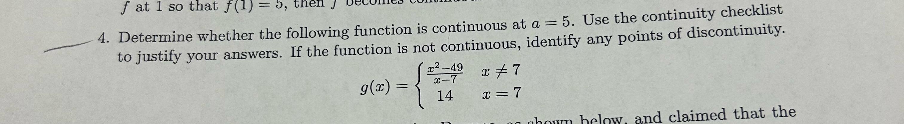 Solved Determine whether the following function is | Chegg.com