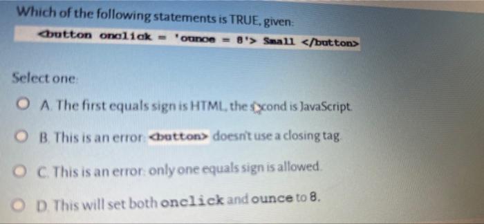 Solved Which of the following statements is TRUE, given: | Chegg.com