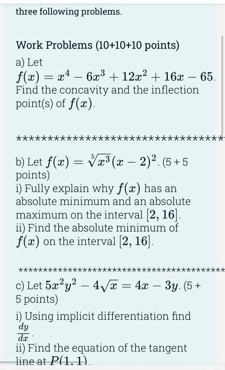 Solved three following problems. Work Problems ( 10+10+10 | Chegg.com