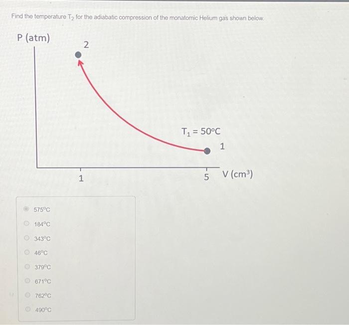 Solved Find the temperature T2 for the adiabatic compression | Chegg.com