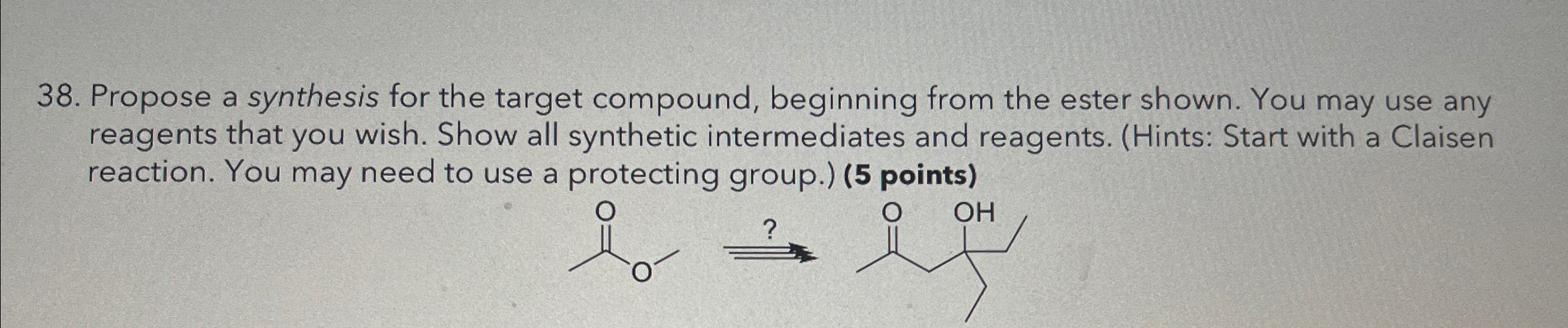 Solved Propose a synthesis for the target compound, | Chegg.com