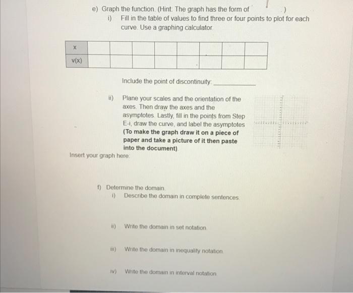 Solved e) Graph the function v(x)=x^2-25/2x^2+13x+15i) Fill | Chegg.com