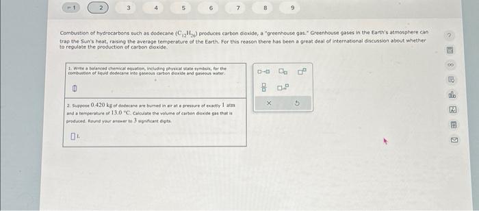 Solved Combustion of hydrocarbons such as dodecane (C12H20) | Chegg.com